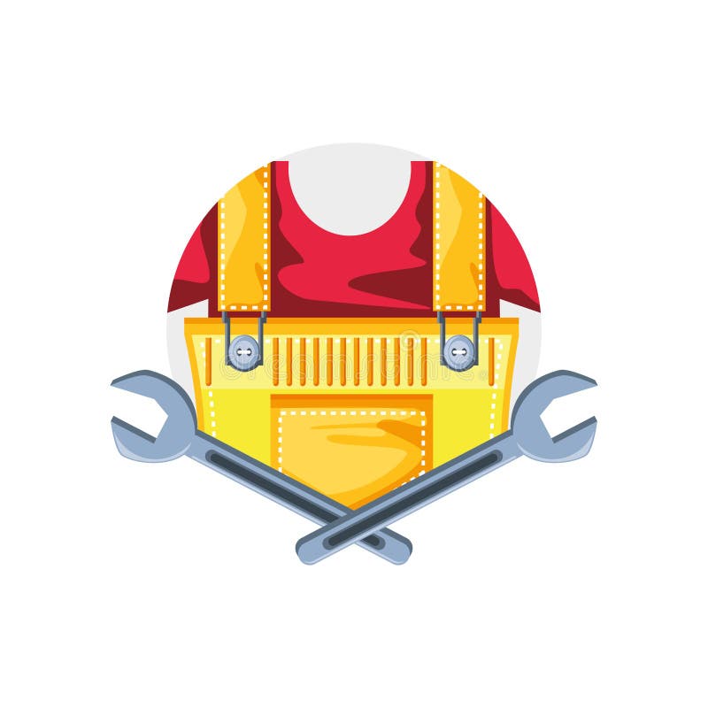 Overall Uniform Construction in Frame Circular with Wrenches Stock ...