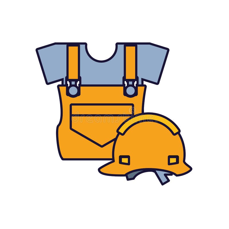Overall Uniform Construction with Helmet Security Stock Illustration ...