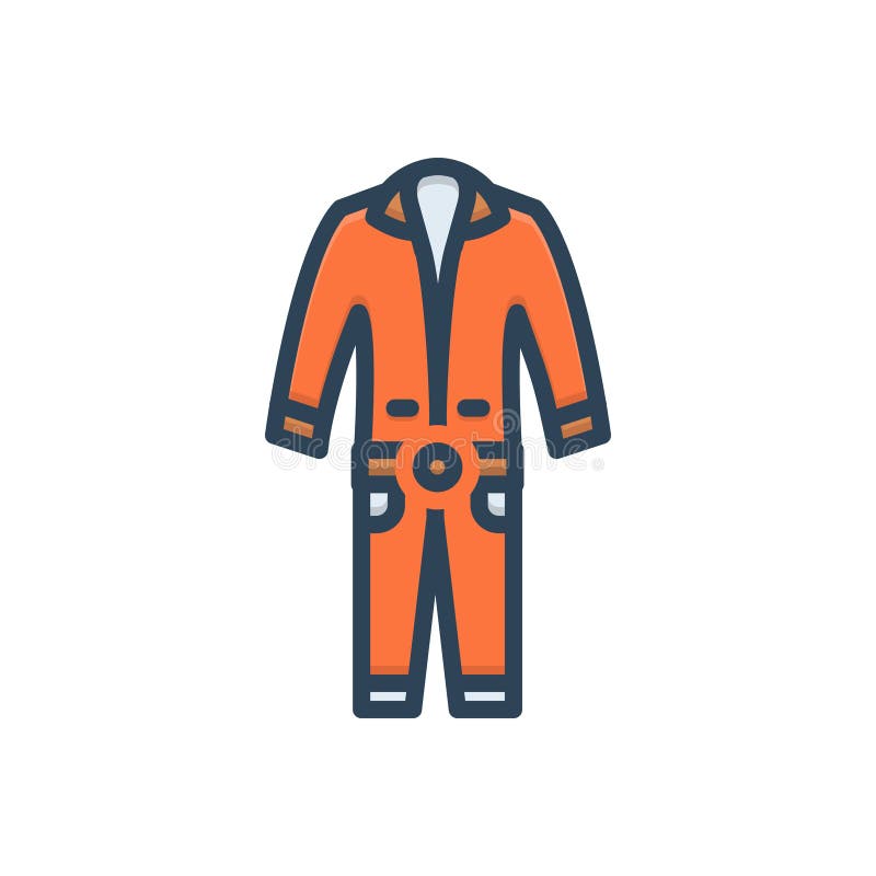 Overalls Workwear Icons Set, Flat Style Stock Illustration ...