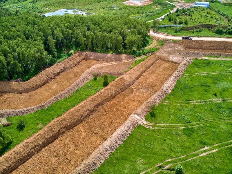Overburden Removal during Sand Pit Preparation Stock Image - Image of ...