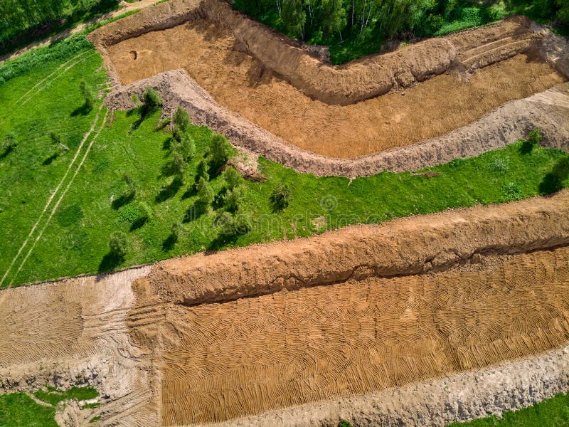 Overburden Removal during Sand Pit Preparation Stock Image - Image of ...
