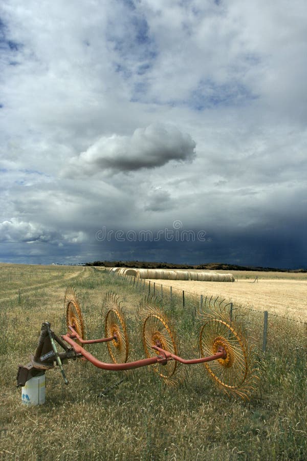 Overcast Agricultural Scene Stock Image - Image of weather ...