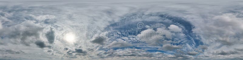 Overcast Blue Sky with Cumulus Clouds As Seamless Hdri 360 Panorama ...