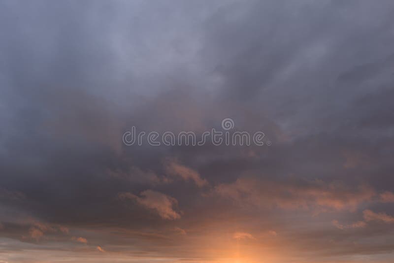 Overcast Cloudy Sky at Sunset on a Summer Evening Stock Photo - Image ...