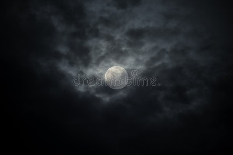 Cloudy full moon night stock image. Image of night, natural - 126648337