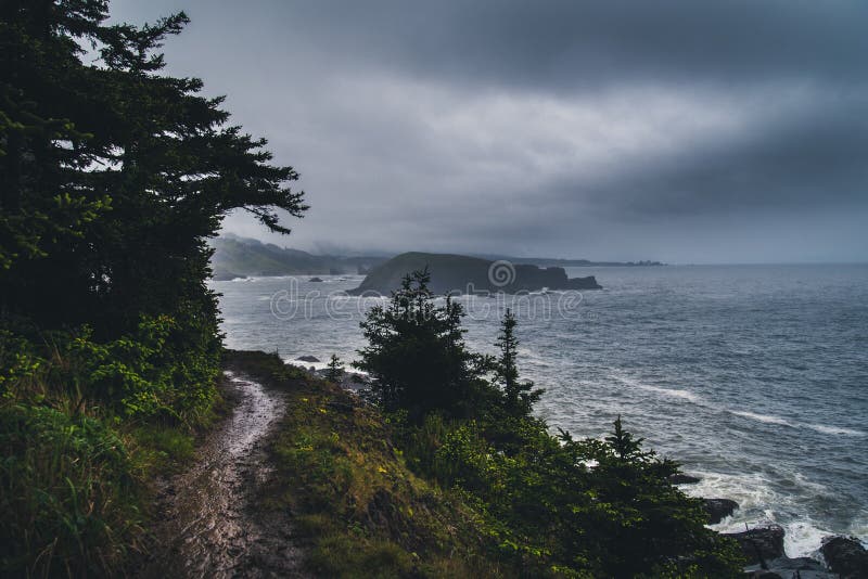 Overcast day at the coast. stock photo. Image of nature - 95648196