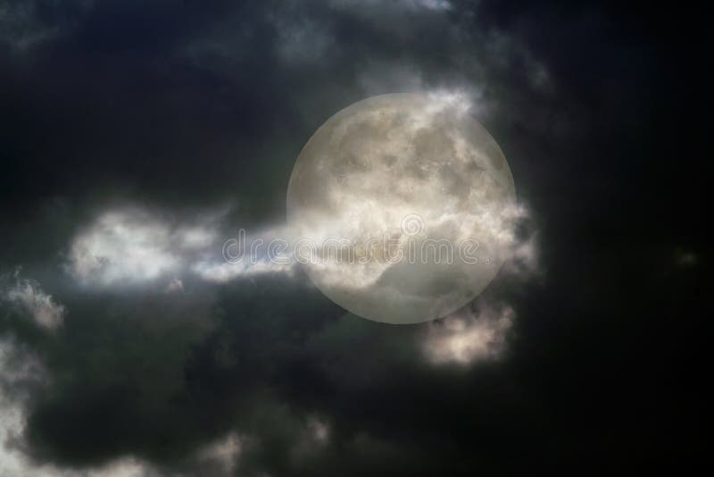 Overcast full moon night stock photo. Image of astronomy - 74808112