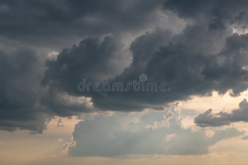 Overcast Heavy Sky with Gray Heavy Clouds. Bad Weather, Typhoon ...