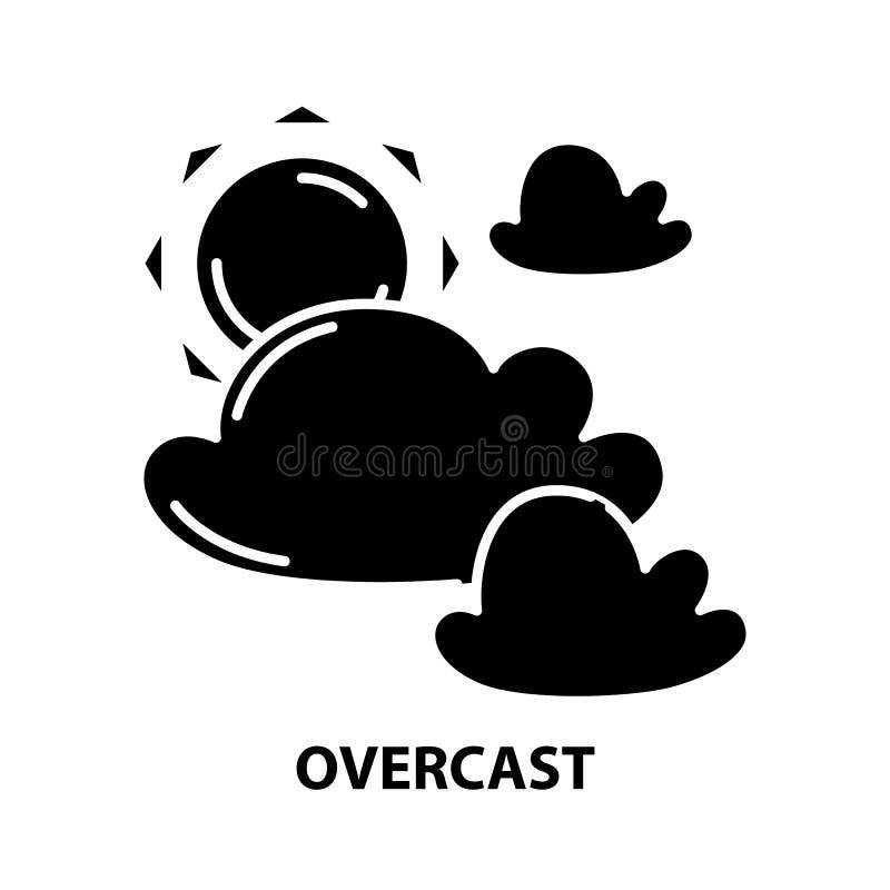 Overcast Icon, Black Vector Sign with Editable Strokes, Concept ...