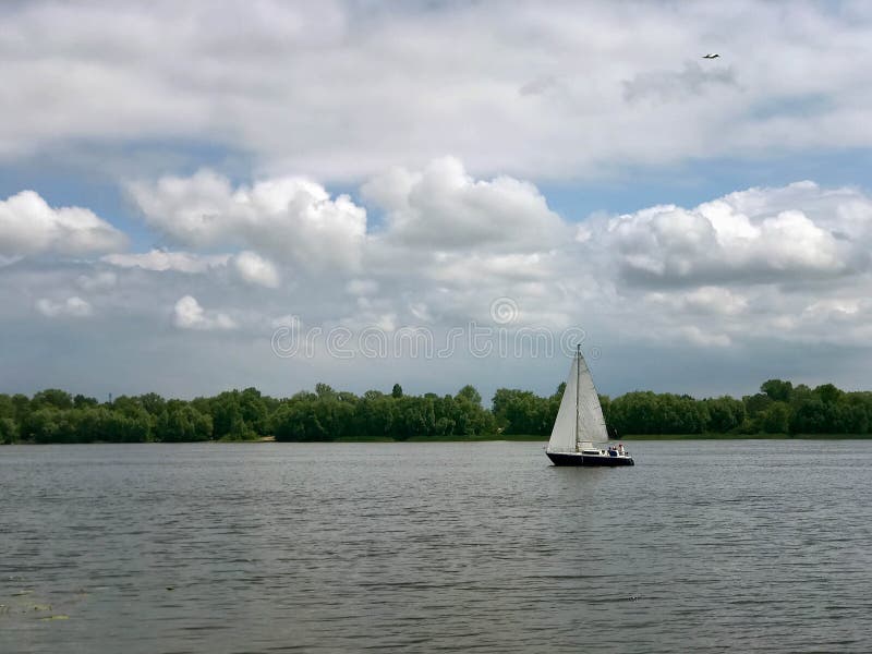 Overcast Morning on the River Stock Photo - Image of nostalgic ...