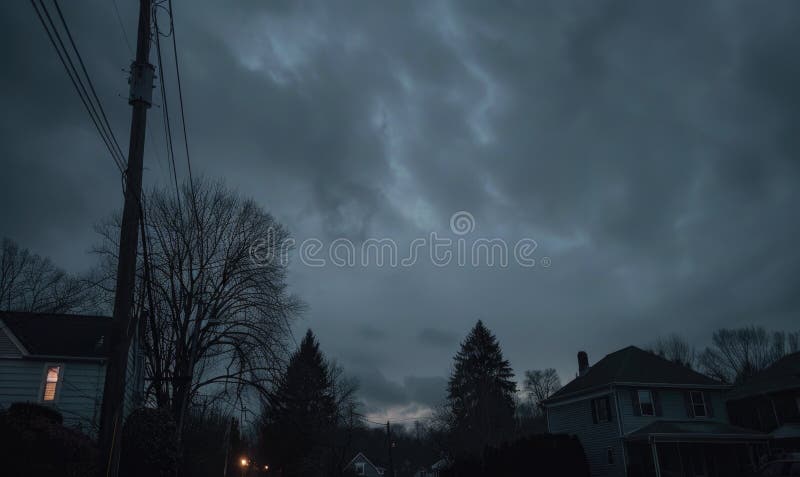 Overcast Night Sky with No Visible Stars Stock Image - Image of evening ...