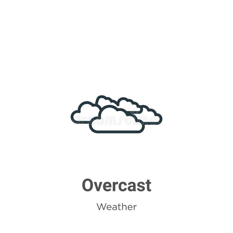 Overcast Thin Line Icon, Weather and Climate, Cloudy Sign, Vector ...