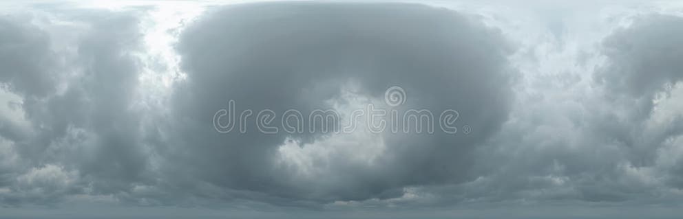 Overcast Rainy Day Sky Panorama. Equirectangular Format Seamless ...