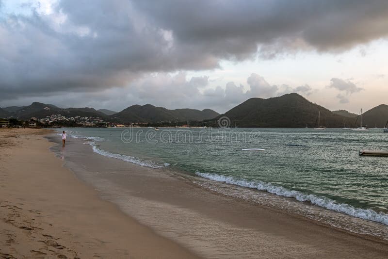 Overcast Rodney Bay stock image. Image of outdoor, island - 247702065