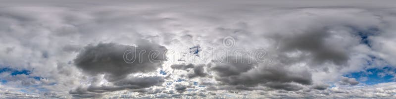 Overcast Sky with Clouds As Seamless Hdri 360 Panorama with Zenith in ...
