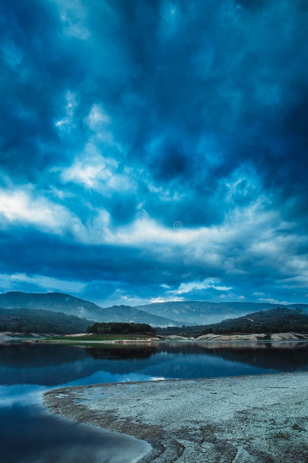 Overcast sky lake stock photo. Image of forest, mountains - 67982112