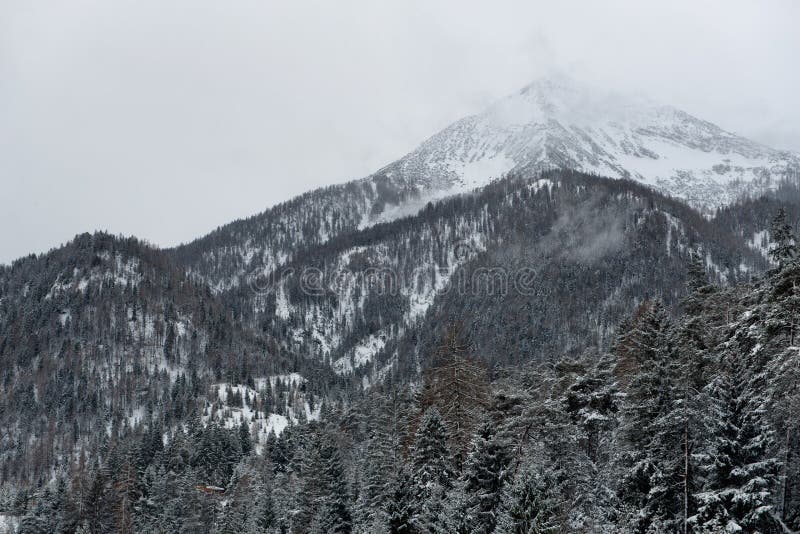 Overcast Sky Over Mountain Peak Stock Photo - Image of calm, beautiful ...