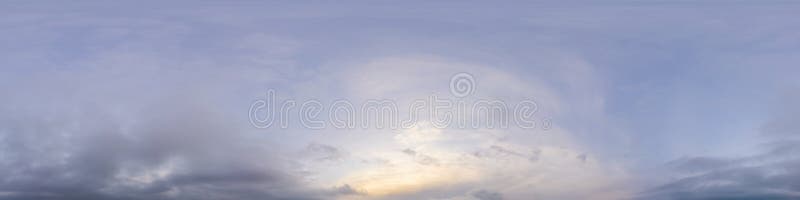 Overcast Sky Panorama on Rainy Day with Nimbostratus Clouds in Seamless ...