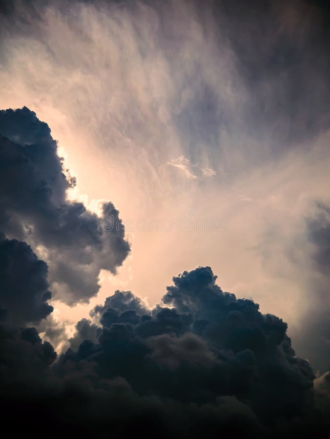 Overcast Sky With Sun Ray Light Background Stock Photo - Image of ...