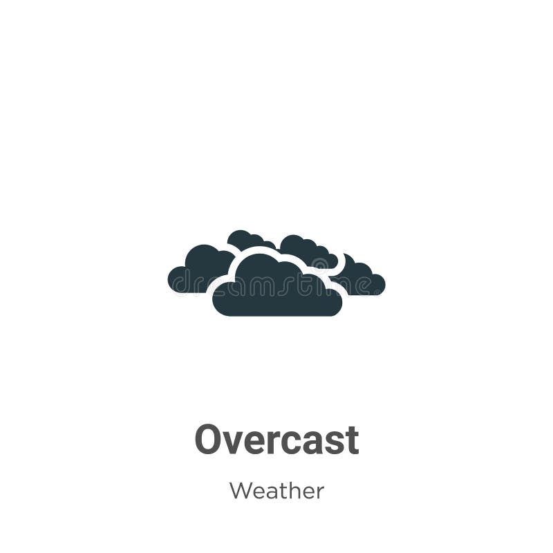 Overcast Vector Icon on White Background. Flat Vector Overcast Icon ...