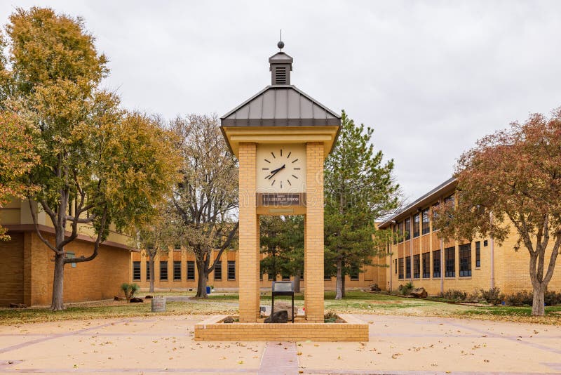 Overcast View of the Clock Tower of Amarillo College Stock Image ...