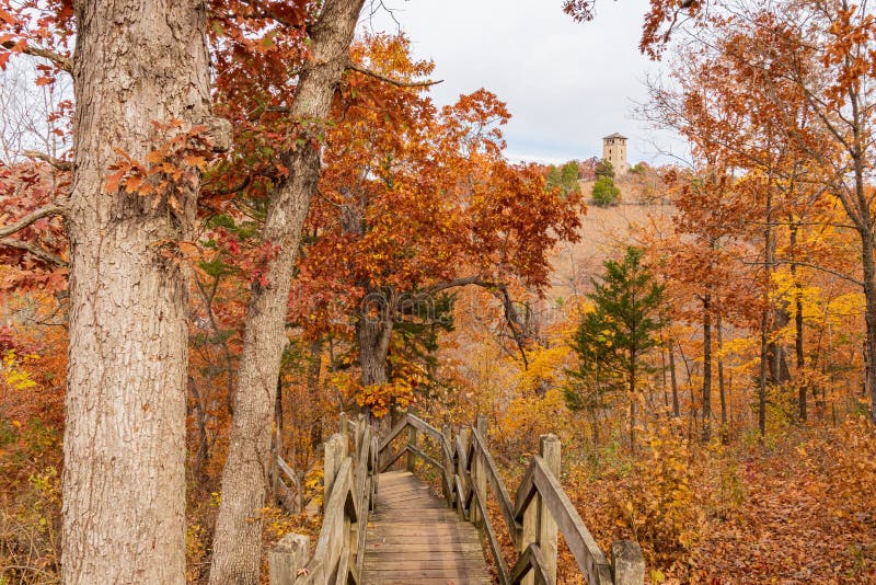 Overcast View of the Fall Color of Ha Ha Tonka State Park Stock Photo ...