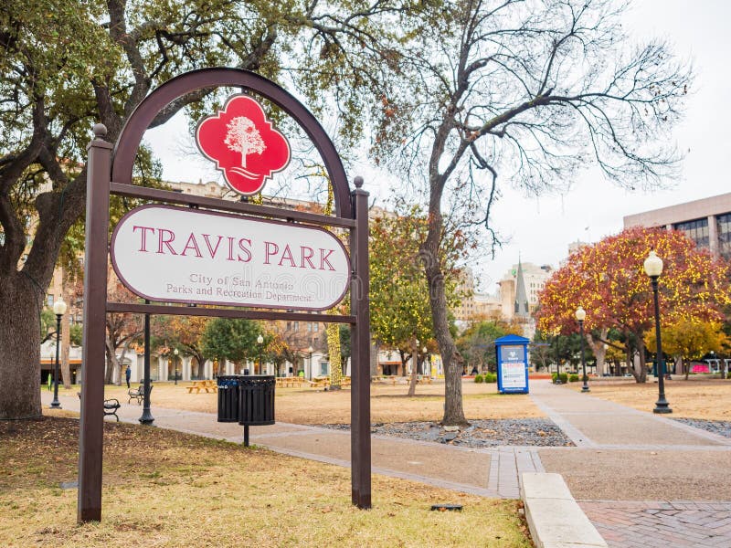 Overcast View of the Travis Park Editorial Stock Photo - Image of ...