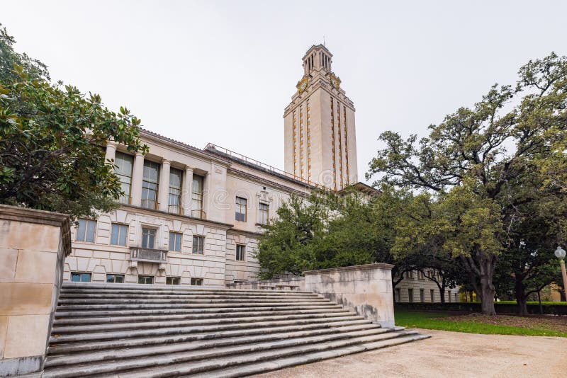 Overcast View of the UT Tower of University of Texas at Austin ...