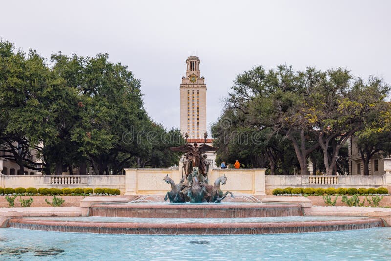 Overcast View of the UT Tower of University of Texas at Austin ...