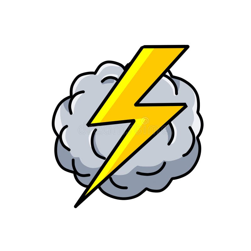 Overcast Weather. Gray Cloud with Lightning. Cartoon Thundercloud Stock ... Overcast Weather. Gray Cloud with Lightning. Cartoon Thundercloud Stock ...