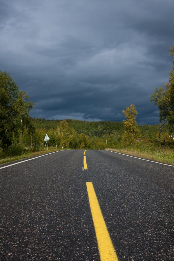Overcast weather on a road stock photo. Image of gray - 47258790