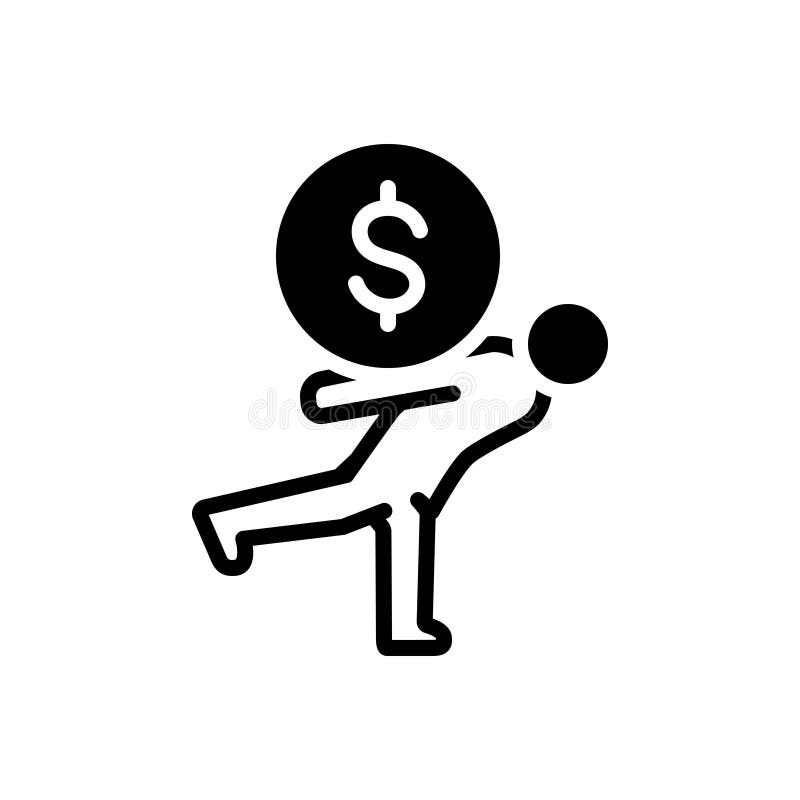 Black Solid Icon for Overcharge, Price and Outweigh Stock Illustration ...