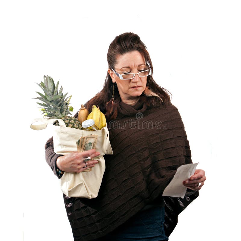 Overcharged at the Grocery Store Stock Image - Image of finances ...