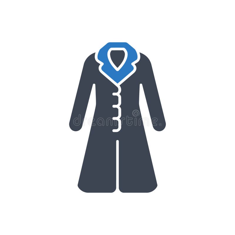 Overcoat with Collar Icon stock vector. Illustration of symbol - 361729210