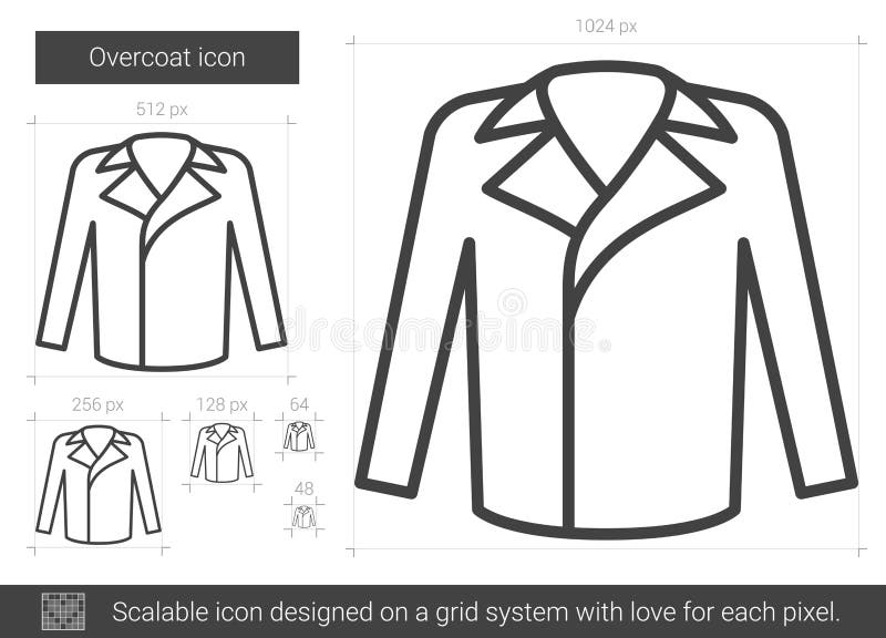 Overcoat line icon. stock vector. Illustration of casual - 94421236
