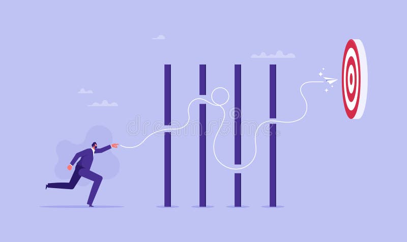 Overcome Difficulty or Challenge To Success Concept Stock Illustration ...