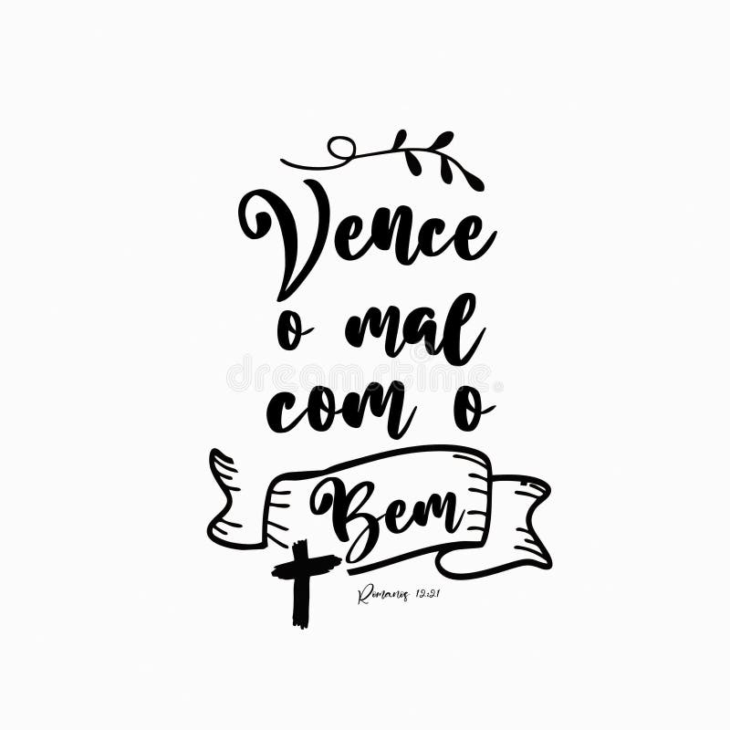 Overcome evil with good stock vector. Illustration of handwriting ...