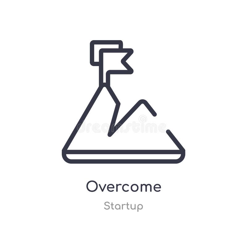 Overcome Outline Icon. Isolated Line Vector Illustration from Startup ...
