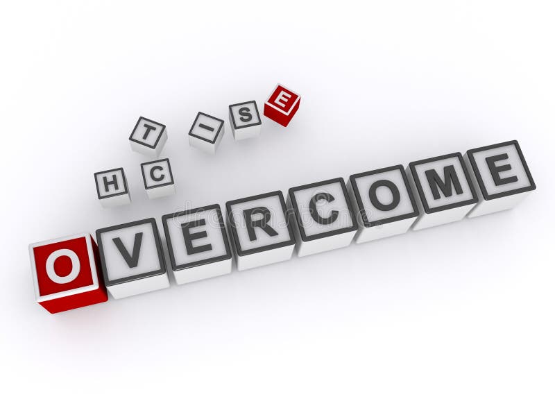 Overcome Word Block on White Stock Illustration - Illustration of ...