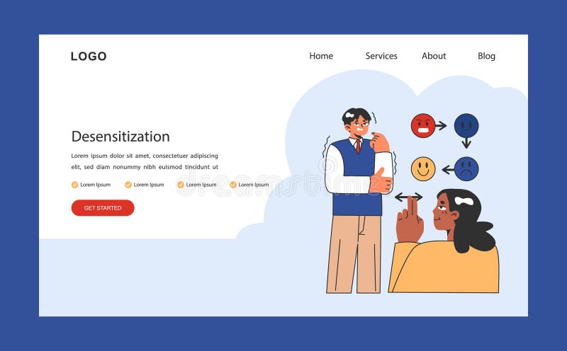 Overcoming Fears Web or Landing Stock Vector - Illustration of vector ...