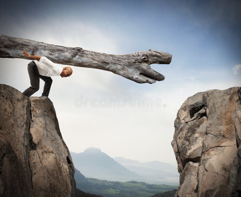 Overcoming an Obstacle with a Solution Stock Photo - Image of crevice ...