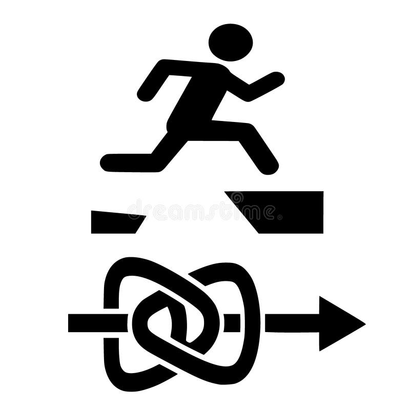 Overcoming Obstacles Vector Icon Set for Resilience Stock Illustration ...