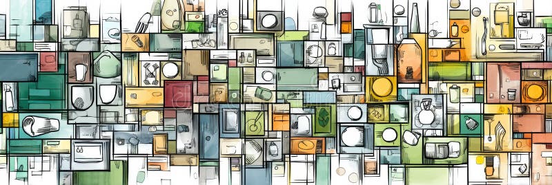 Overconsumption Represented through an Abstract Grid of Discarded ...