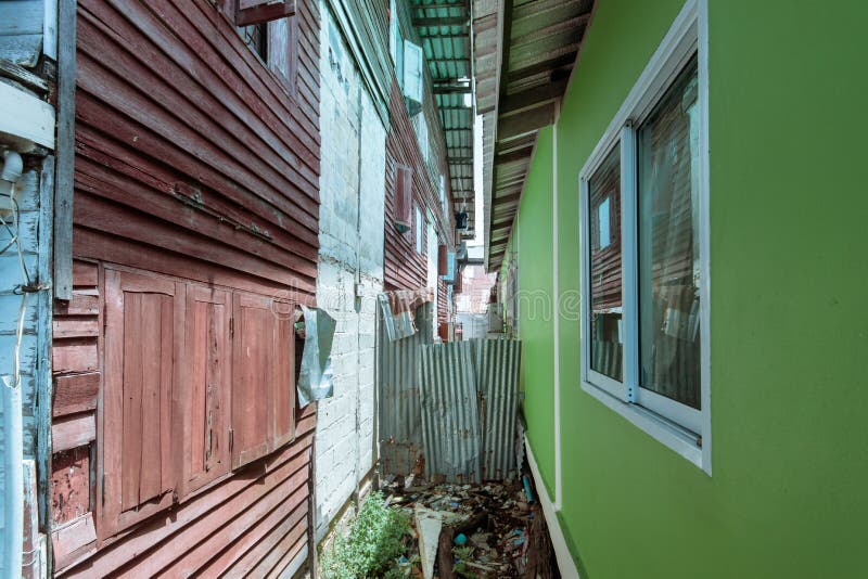 Overcrowding and Garbage Problems in the Community Stock Photo - Image ...