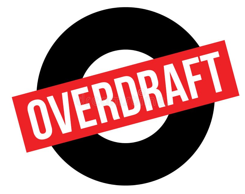 Overdraft caution stamp stock vector. Illustration of insolvency ...