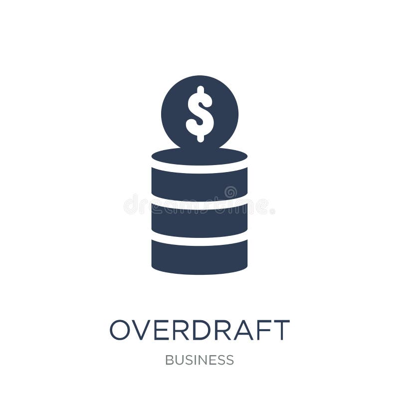 Overdraft Icon. Trendy Flat Vector Overdraft Icon on White Background ...