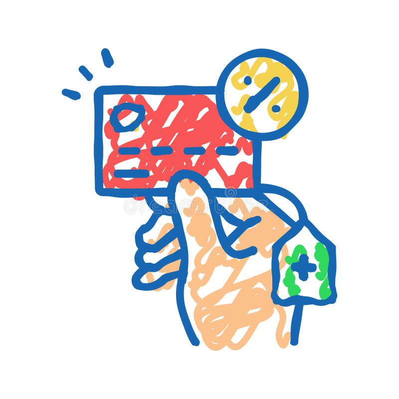 Overdraft Payment Icon Doodle Illustration Stock Vector - Illustration ...
