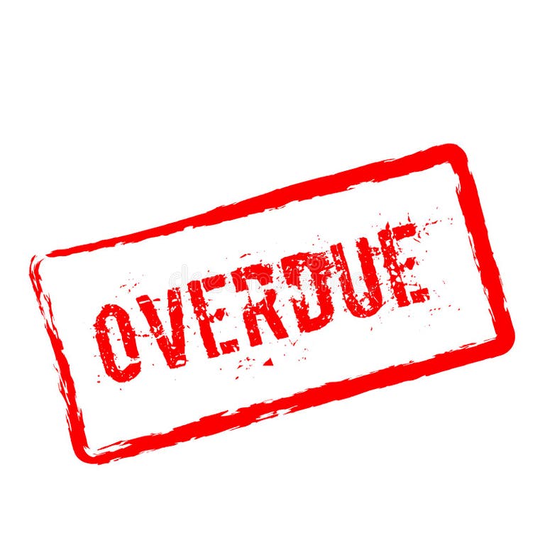 Overdue Red Rubber Stamp Isolated on White. Stock Vector - Illustration ...