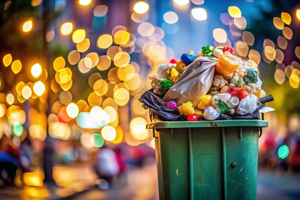 Overfilled Trash Can Overflowing with Waste a Striking Visual ...