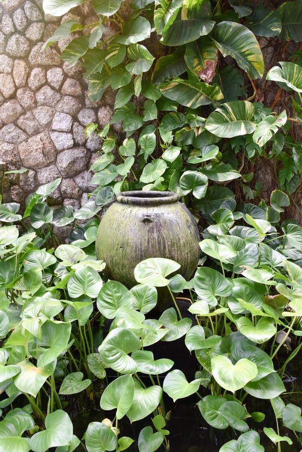 Overflow pot decoration stock photo. Image of clay, decor - 91505142